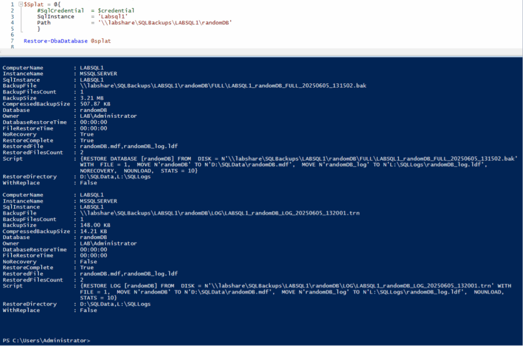 How To Restore A Sql Server Database Using Dbatools Restore Dbadatabase 0433